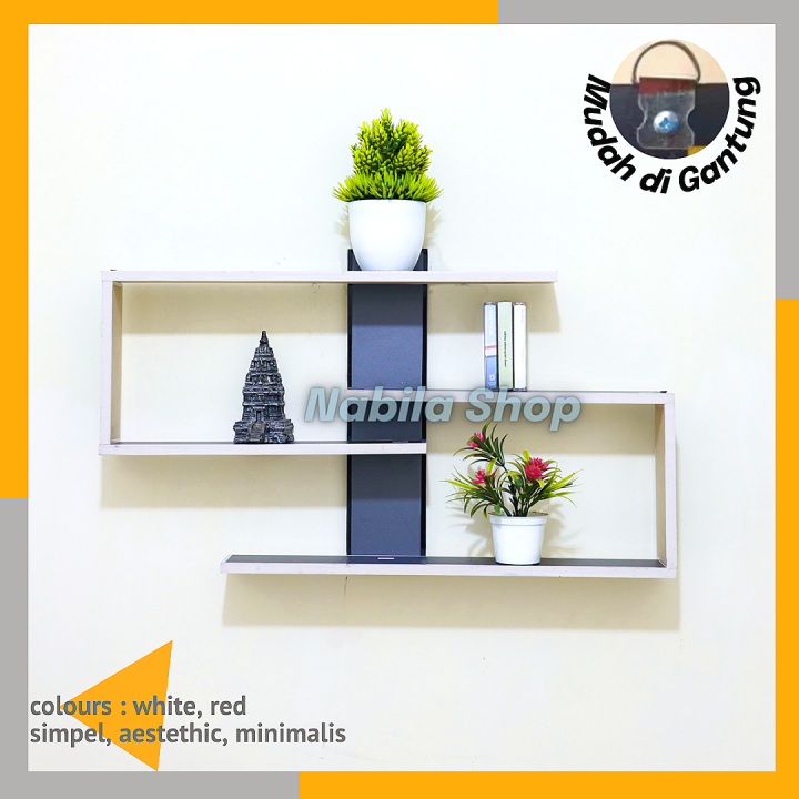 Rak Dinding Tempel Minimalis/Rak Hiasan Susun Serbaguna 005 | Lazada ...