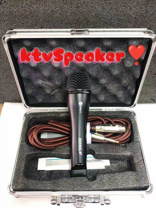 BOSCA 838II-S BLACK Professional heavy duty microphone with silver case ...