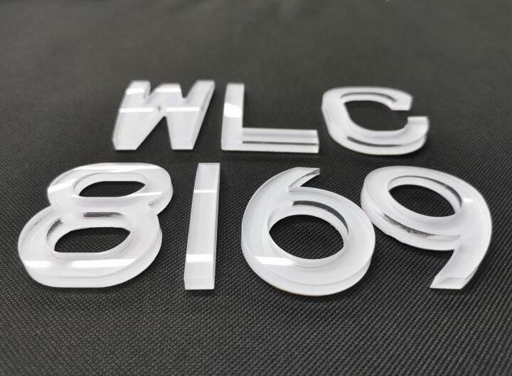 Curve Crystal Number Plate L88 / Acrylic Font / Curve Crystal Nombor ...