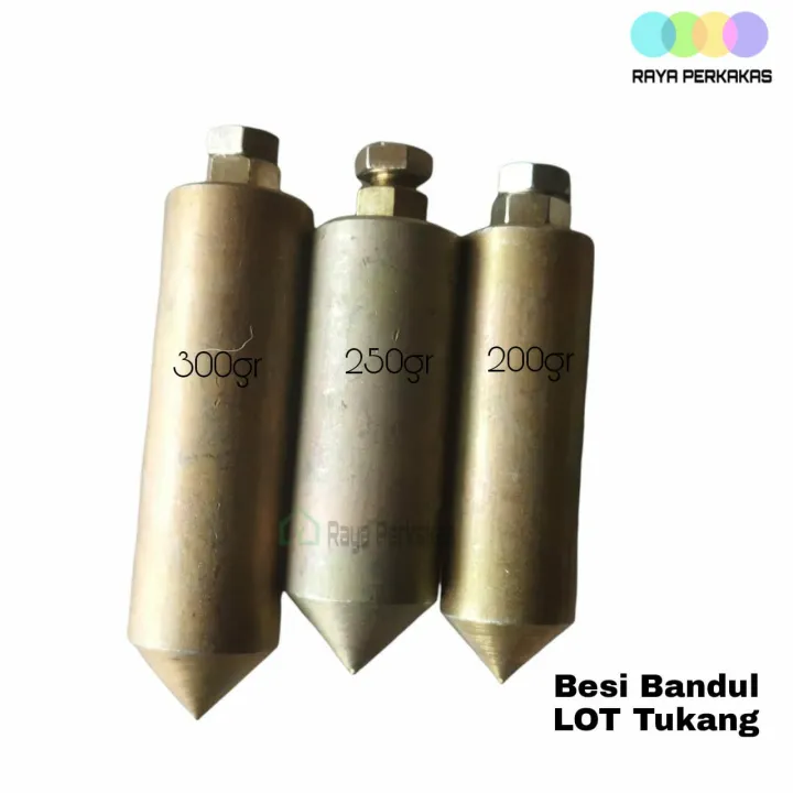 Besi Lot Tukang Bandul Pemberat Tukang Model Peluru 200 250 300 gram ...