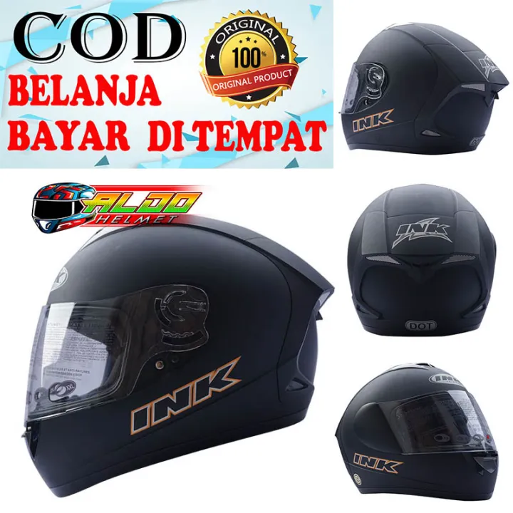 INK CL MAX POLOS BLACK DOFF HELM INK FULL FACE CEWEK COWOK ORIGINAL ...