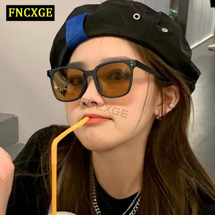 FNCXGE Ins Women Sunglasses Popular Fashion Square Retro Eyewear Shades For Lady UV400 Men ...