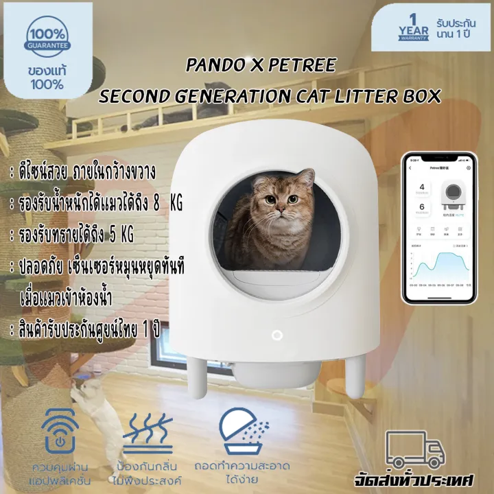 Pando X Petree Second Generation Cat Litter Box ถังอุจจาระแมว ระบบ ...