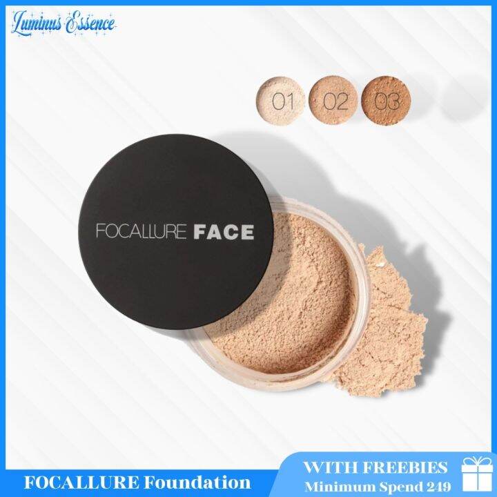 ♂ Focallure Waterproof Loose Powder Foundation for all skin color (3 ...