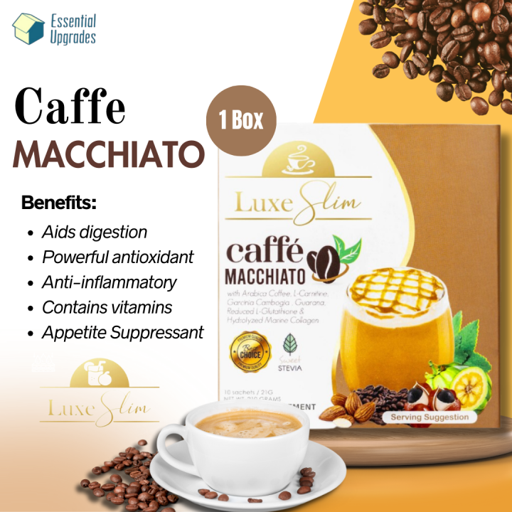 Luxe Slim 1 Box Caffe Macchiato l 10 Sachets 210g Collagen Slimming ...