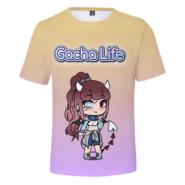 T-shirts Anime Gacha Life Kawaii Children's clothing 3D Print Kid T ...