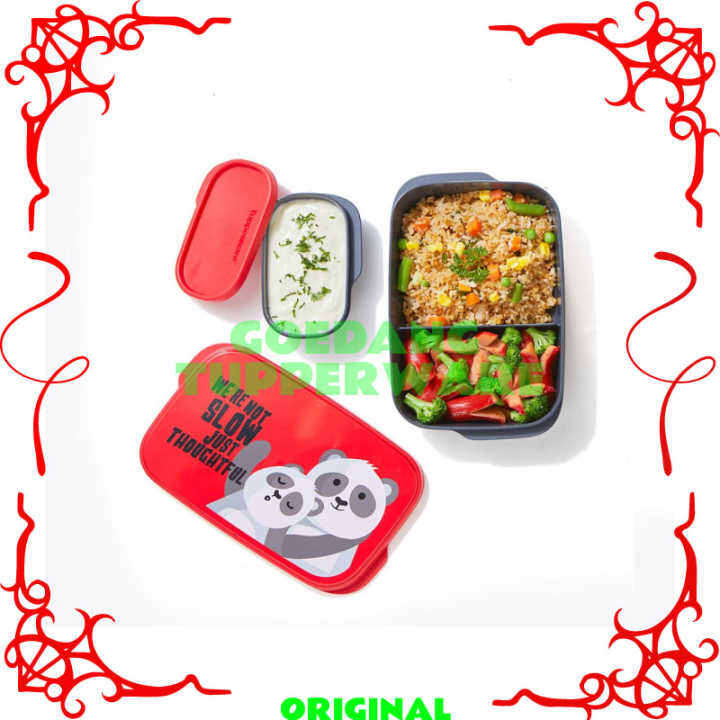 Tempat Makan Tupperware Lunch Box Set Tupperware Set Tas Bento | Lazada ...
