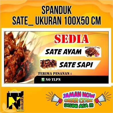 Spanduk Sate Terbaru yang lagi Viral ukuran 1x0.5 M / Banner Makanan ...