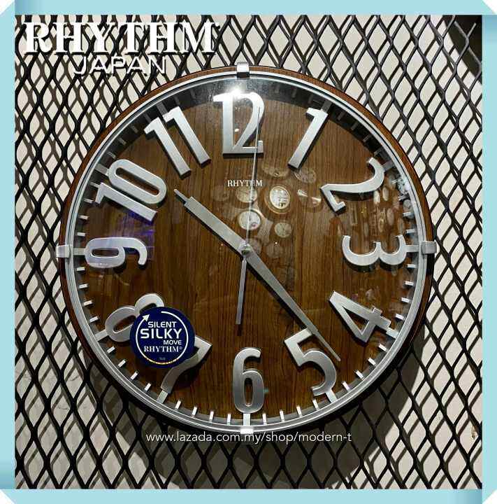 RHYTHM CMG106NR Solid Wood Wall Clock#Jam Dinding Japan Quartz | Lazada