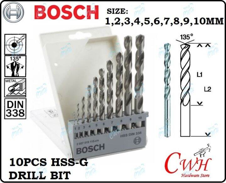 19PCS 10PCS 5PCS BOSCH HSS-G METAL DRILL BIT MATA GERUDI BESI KAYU PLASTIC ALUMINUM FOR MOST OF ...