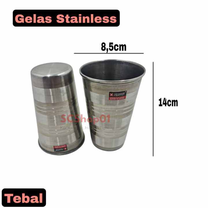 Gelas stainless Tebal 500Ml jumbo ROSH | Lazada Indonesia
