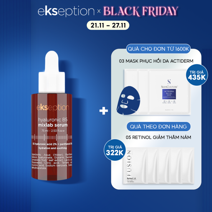 Serum Ekseption Hyaluronic B5, HA + 5% B5 dưỡng ẩm phục hồi da 75ml ...