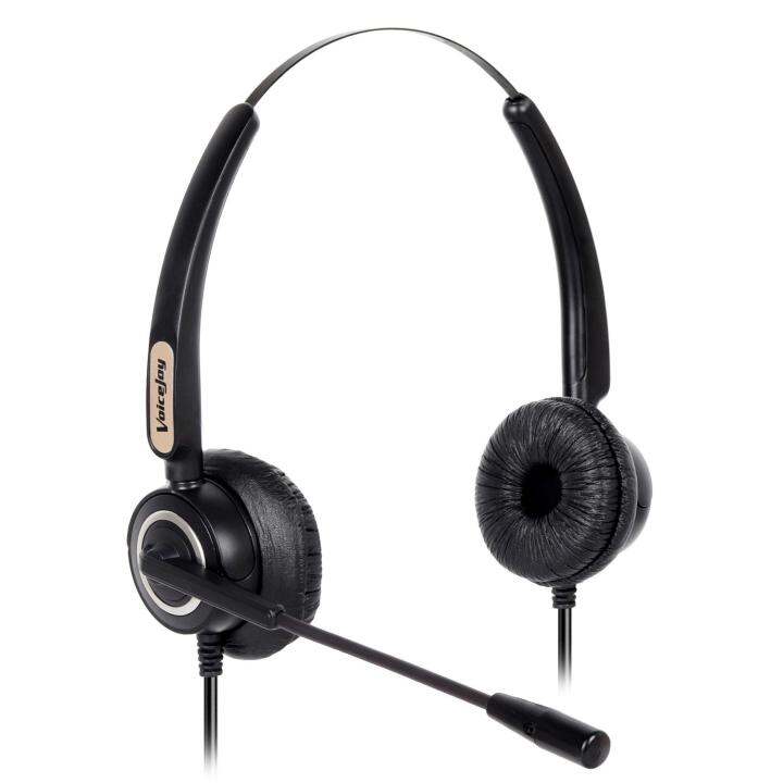 Call Center Headphones Professional Binaural Headset with RJ9/RJ11 Plug ...