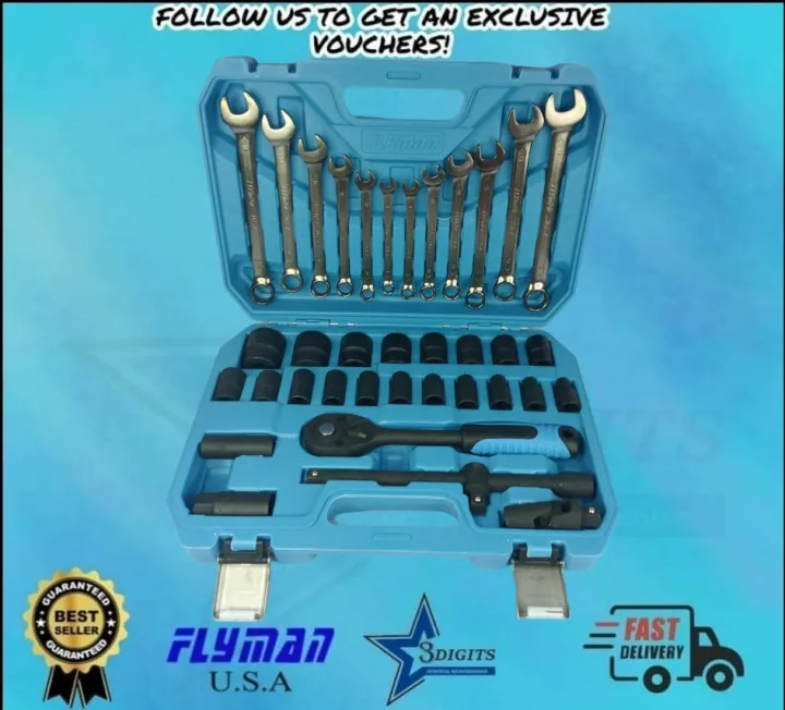 FLYMAN USA 37PCS SOCKET WRENCH SET WITH COMBINATION WRENCH SET | Lazada PH FLYMAN USA 37PCS SOCKET WRENCH SET WITH COMBINATION WRENCH SET | Lazada PH