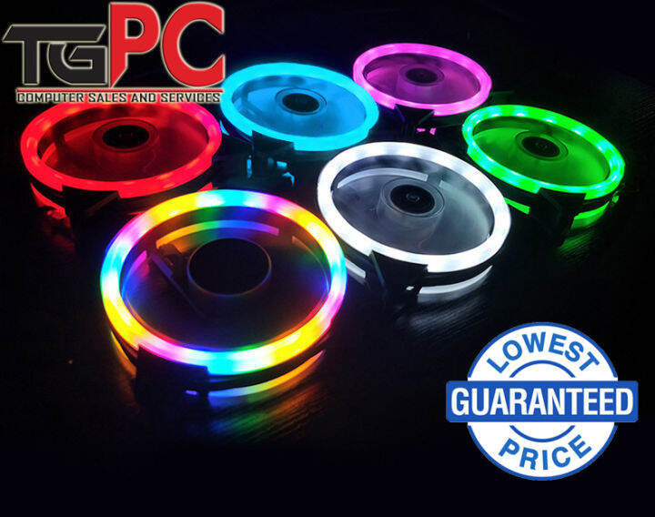 Gstorm Rainbow RGB Dual Ring Led Fan 7 Color Case Cooling Fan 120mm ...