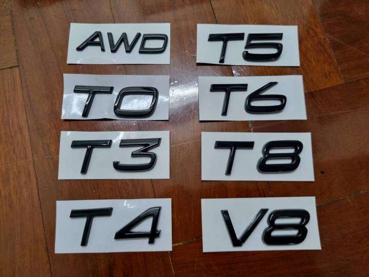 ราคาต่อ ชิ้น โลโก้ วอลโว่ ติดด้านหลัง สีดำ VOLVO T0 T3 T4 T5 T6 T8 V8 AWD car black logo fro ...