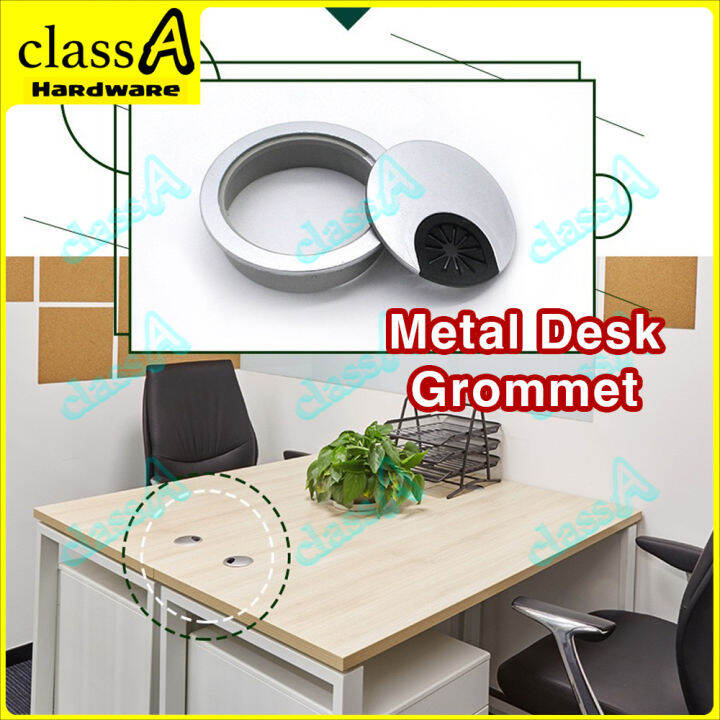 ClassAHW Metal Cover Wire Cable End Cap Computer Round Desk Grommet for ...