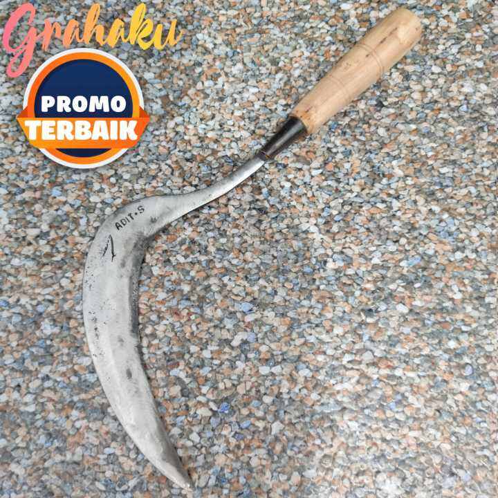 Sabit Rumput Baja Asli Super Tajam - Arit Sabit Bentuk Ani Ani Panen Padi - Arit Sabit Madura ...