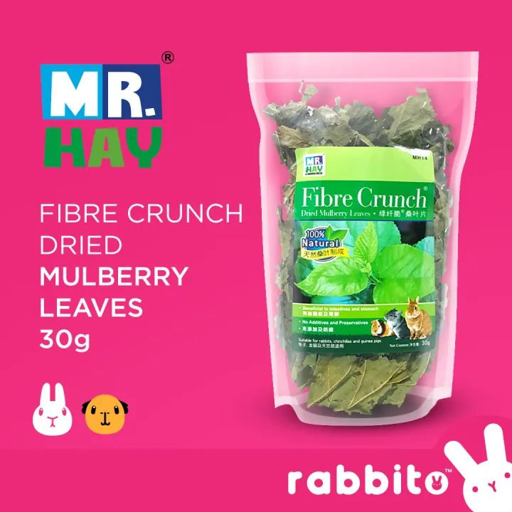 Mr. Hay Fibre Crunch Dried Mulberry Leaves 30g Treats for rabbits ...