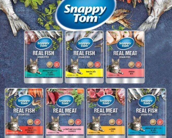 Snappy Tom Pouch (Cat) 85G (Lamb , Beef& Vege , Chick, Pilchard & Sea ...