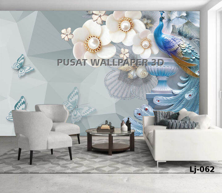 printing wallpaper 3D custom Burung merak, Wallpaper Custom Burung ...