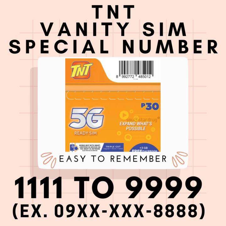 (ex. 09XX-XXX-0000) TNT Vanity Sim/Special Number Tricut 5G 8888 to ...