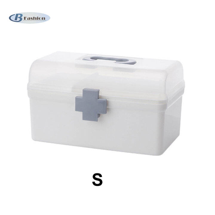 B-F 3/2 Layer Portable First Aid Kit Storage Box Plastic Multi ...