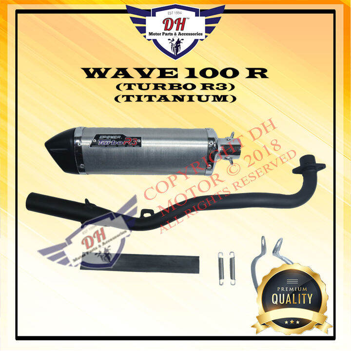 WAVE 100 R (TITANIUM) TURBO R3 EXHAUST MUFFLER RACING (OPEN) PIPE HONDA ...