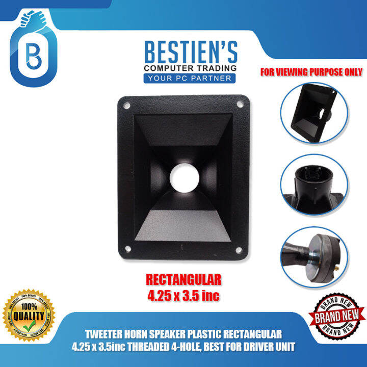 TWEETER HORN SPEAKER PLASTIC RECTANGULAR 4.25x3.5inc THREADED 4-HOLE ...