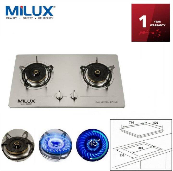 Milux Built In Stainless Steel Gas Cooker Gas Hob - MGH-S633M | Lazada