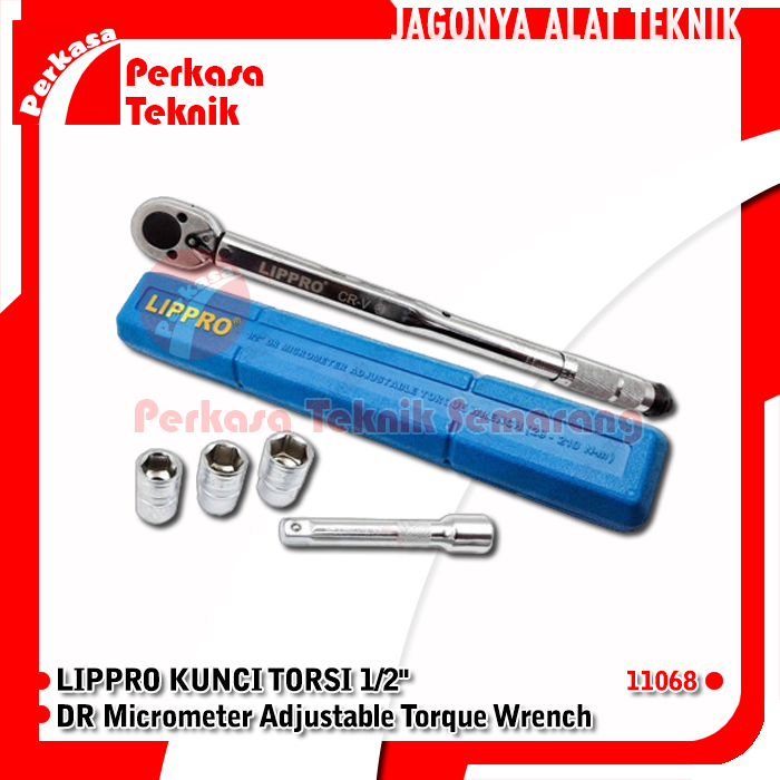 LIPPRO 11068 KUNCI TORSI 1/2" DR MICROMETER ADJUSTABLE TORQUE WRENCH ...