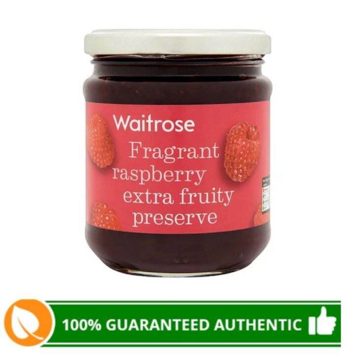 Essential Waitrose Fragrant Raspberry Extra Fruity Preserve 340g ...