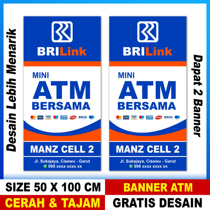 BANNER AGEN BRILINK PAKET 2 BANNER SPANDUK BANNER ATM BERSAMA | Lazada ...