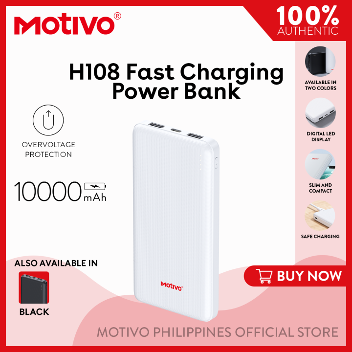 Motivo H108 10,000 mAh Dual-Port Fireproof Powerbank | Lazada PH