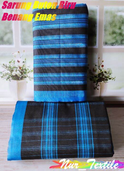 Sarung Khas Buton Biru Pakai Benang Emas Laki-Laki dan Perempuan, Multi ...