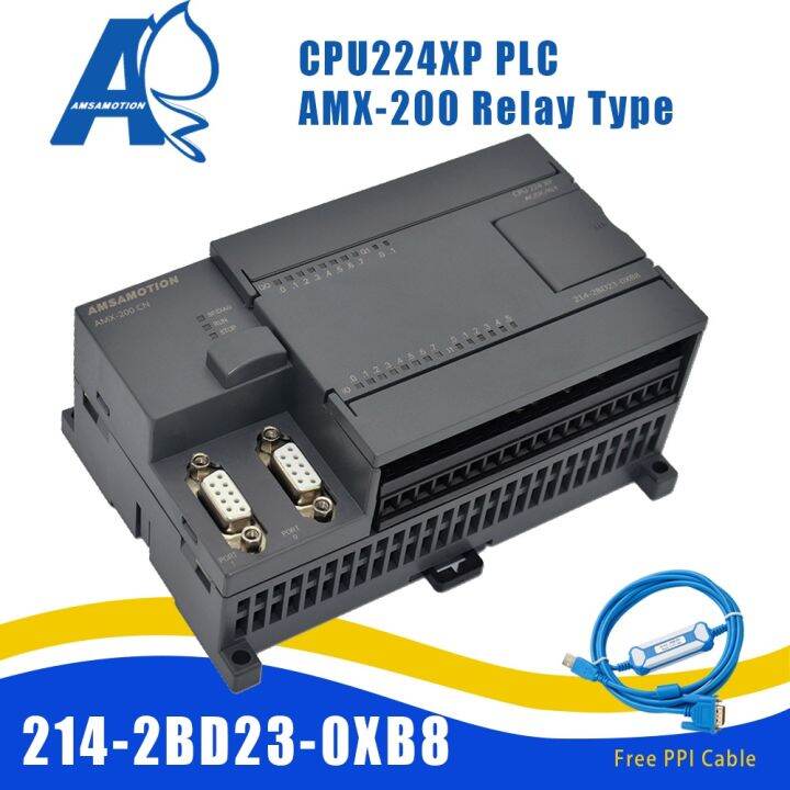 Amsamotion AMX 200 CN PLC CPU224XP 14I/10O 2AI 1AO AC/DC/RLY Replace Siemens S7 200 6ES7 214 ...