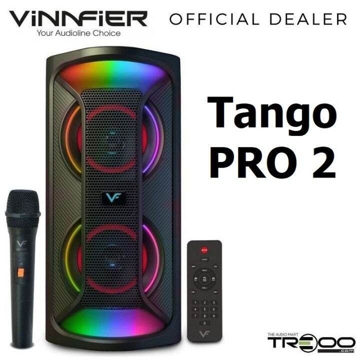 Vinnfier Tango Pro 2 Wireless Bluetooth Portable Speaker with FM Radio & Wireless Handheld ...