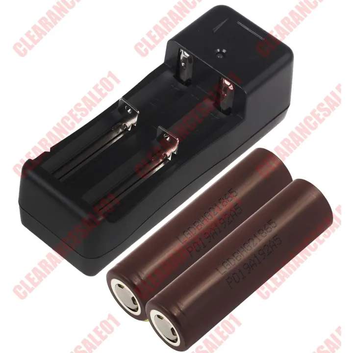 ⚡2PC Vape Battery LG choco 18650 Rechargeable battery w/ Universal Li ...
