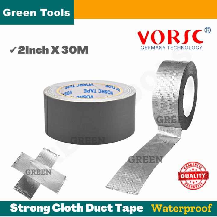 VORSC Strong Cloth Duct Tape Grey Fabric Repair Tape 2Inch x 30Meter ...