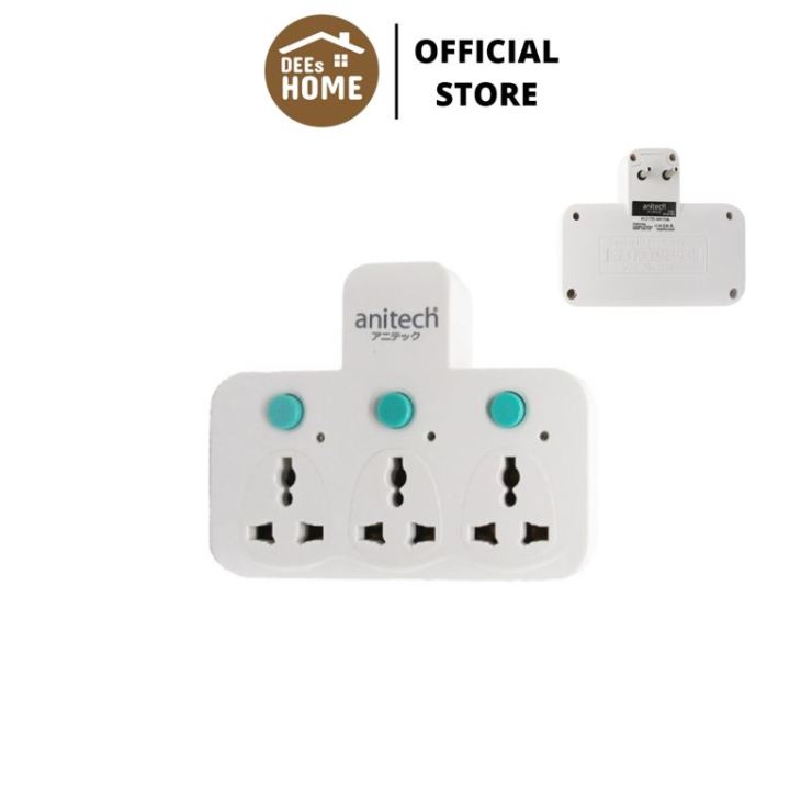 [มีประกัน] Anitech แอนิเทค ปลั๊กไฟต่อพ่วงขยายช่องปลั๊ก 3 ช่อง 3 สวิตช์ ...