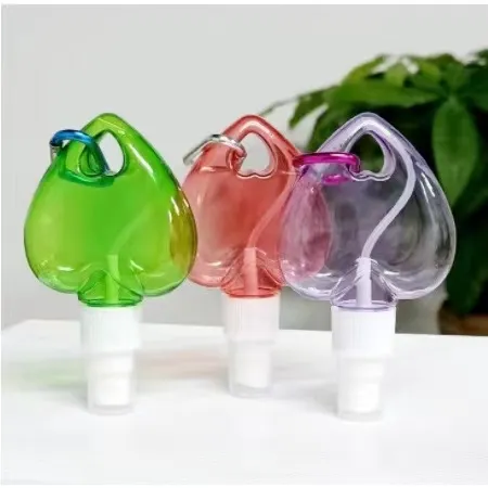 Heart shaped alcohol spray bottle with keychain hook handy portable ...