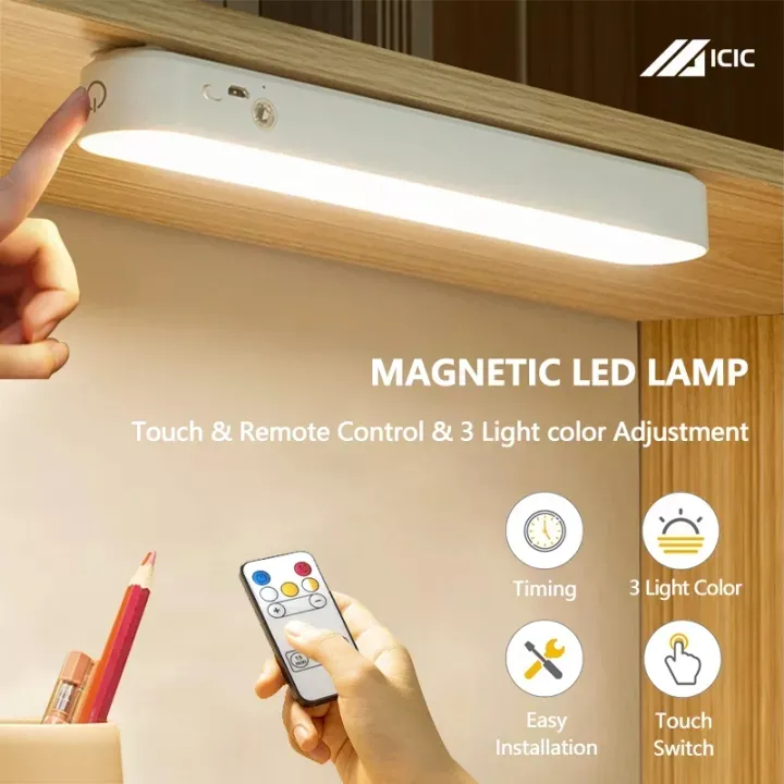 Magnetic Study Desk Table Lamp Rechargeable Wardrobe Closet Cabinet USB ...