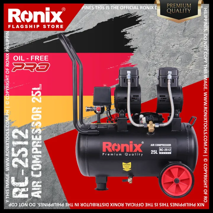New! 🇩🇪 Ronix RC-2512 Premium Quality Air Compressor, 8 Bar, 25L, 1.8HP | Lazada PH