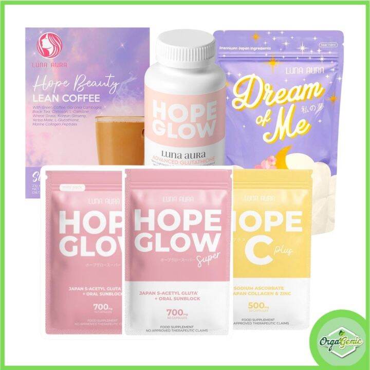 LUNA AURA Hope Glow Advanced Glutathione and Hope Beauty Lean Coffee ...