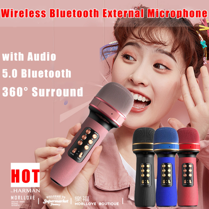 WS-898 Karaoke Speaker Bluetooth with Microphone and Mic Condenser Complete Set Mini Karaoke ...