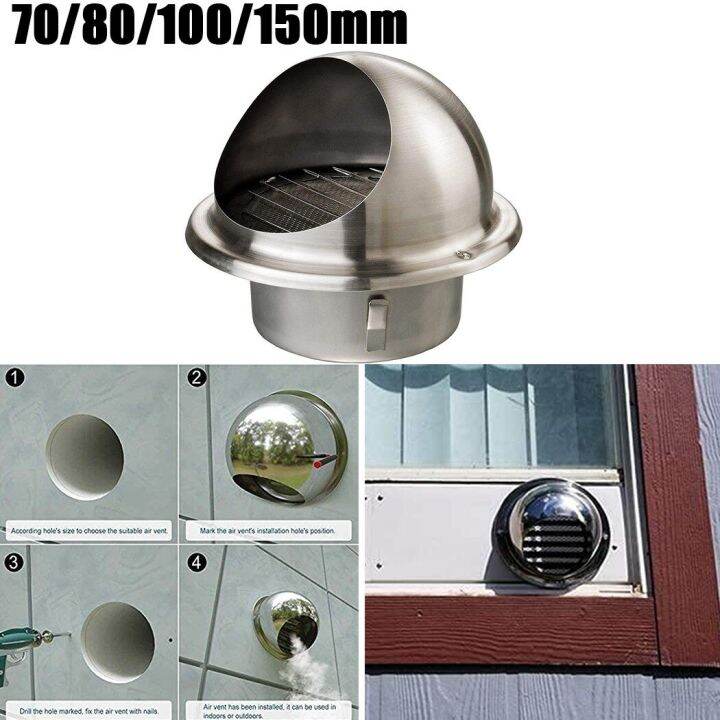 [HOT] Stainless Steel Round Brushed Bull Nosed Extractor Outlet Wall ...