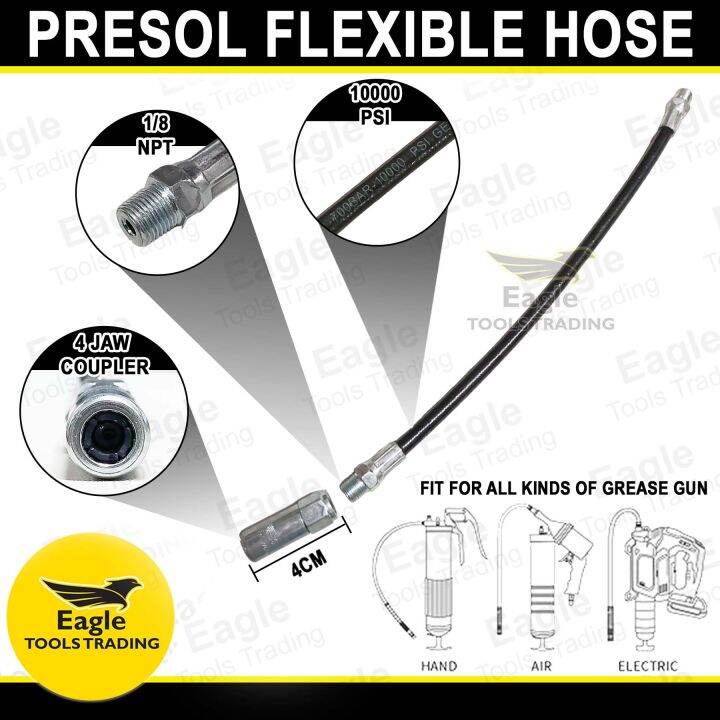 Presol Flexible Hose for Grease Gun with Hose Nozzle Tip 32.5cm length ...