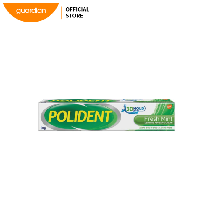 POLIDENT Denture Adhesive 12 Hour Strong Hold Freshmint Paste 60g | Lazada