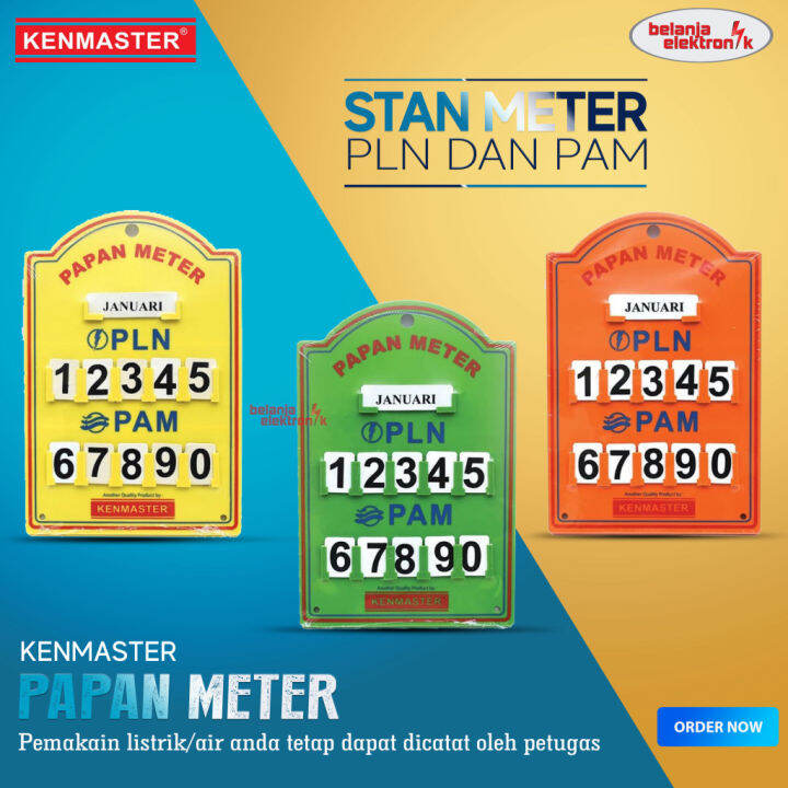 PAPAN METERAN PLN PAM PLASTIK STAND METER KENMASTER | Lazada Indonesia