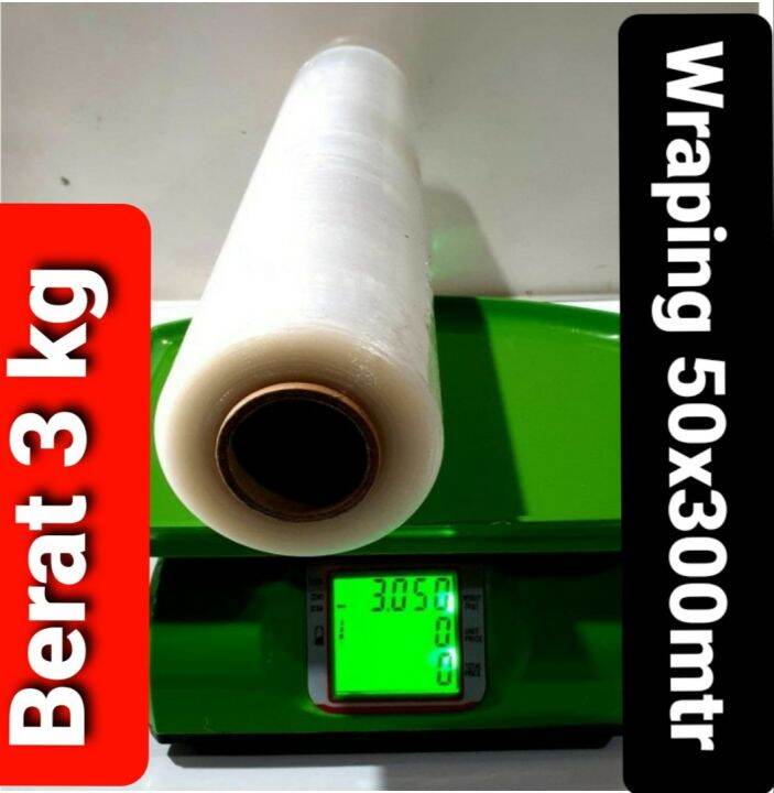 STRETCH Film 3 Kg x 50 cm x 300 Meter 17 Micron Plastik Wrapping ...